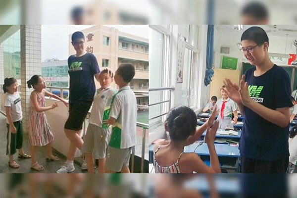 Niño chino de 2.21 metros de altura solicita récord mundial Guinness