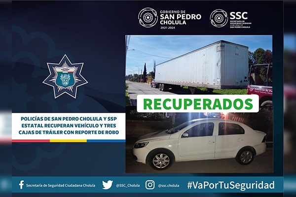 Policías Recuperan Vehículo Y Tres Cajas De Tráiler Con Reporte De Robo