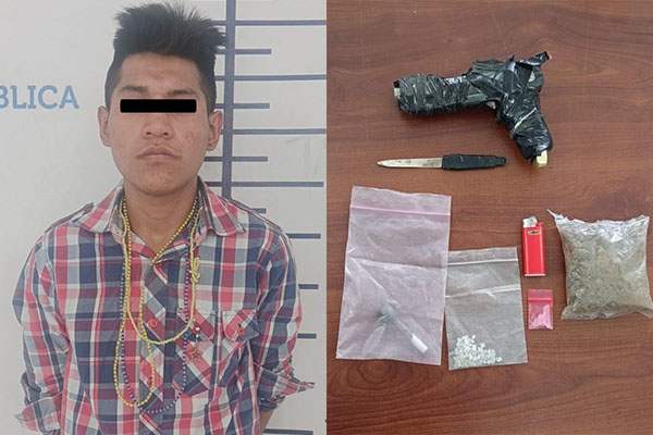 Fumaba cristal en plena calle, portaba marihuana y objetos prohibidos